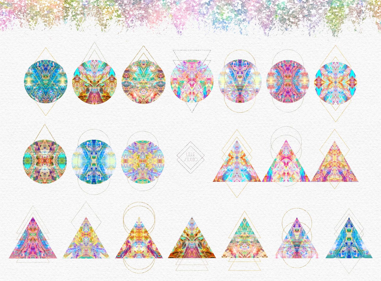Geometric Clipart Boho Crystal Clip Art Bohemian Yoga - Etsy