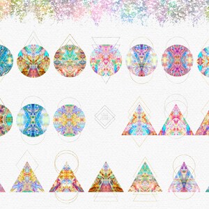 Geometric Clipart - Boho Crystal Clip Art - Bohemian Yoga Graphics ...