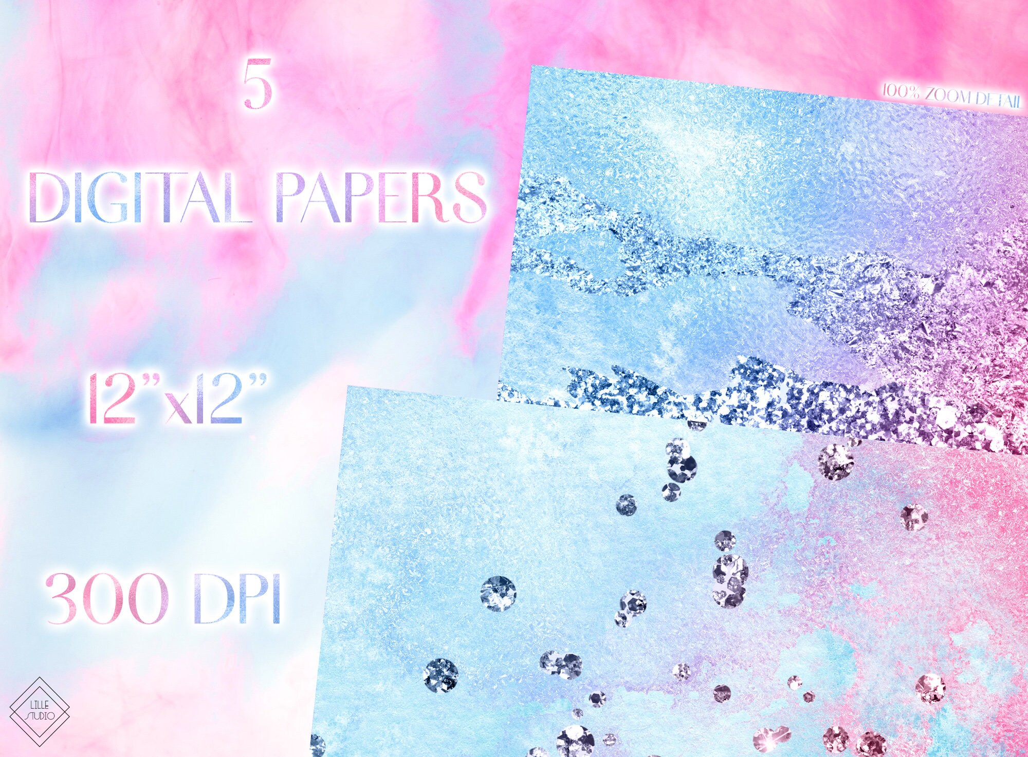 Pastel Pink Blue Purple Watercolor Digital Paper Backgrounds | Etsy