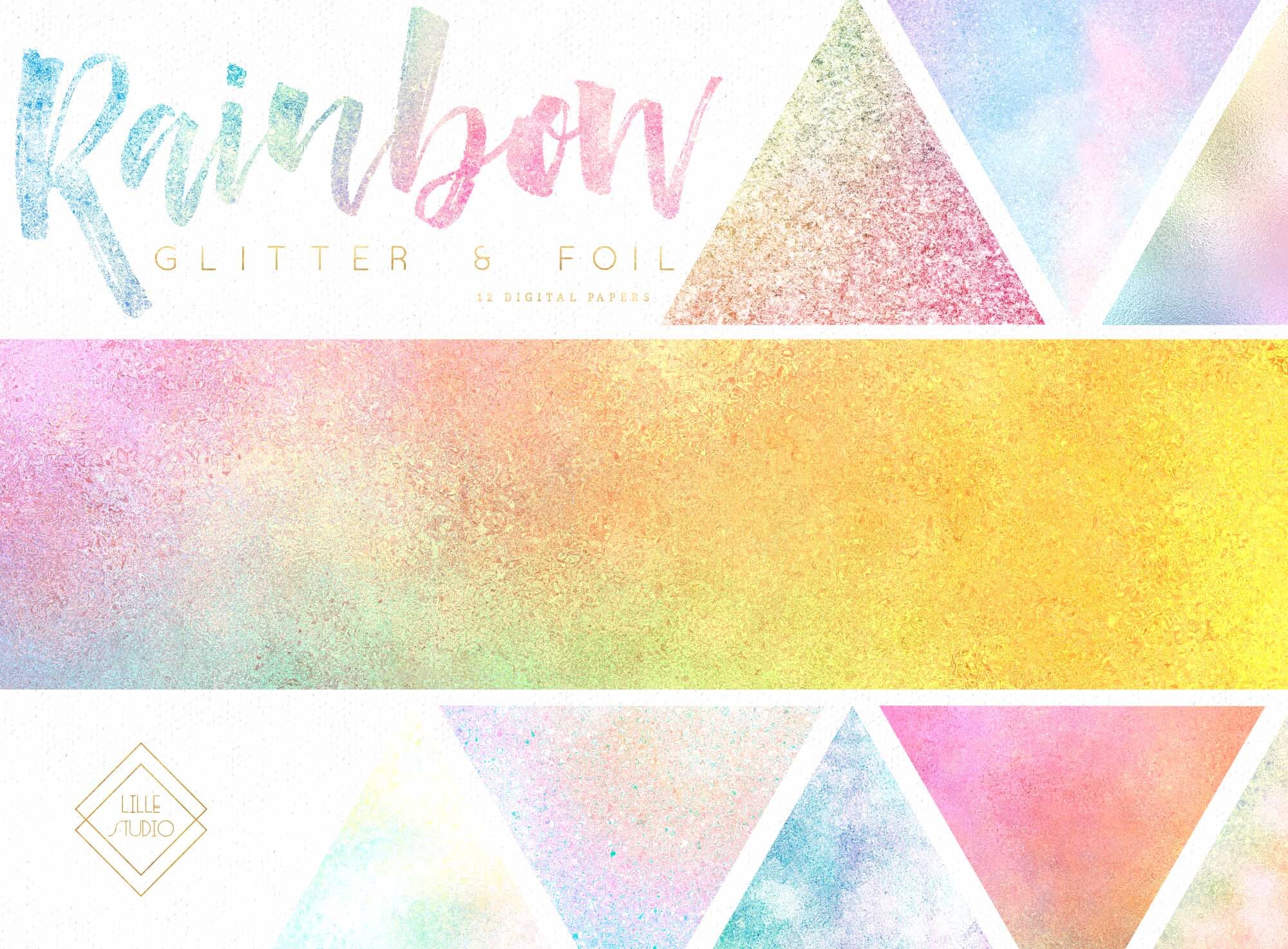 Rainbow Digital Paper Unicorn Background Papers Pastel - Etsy