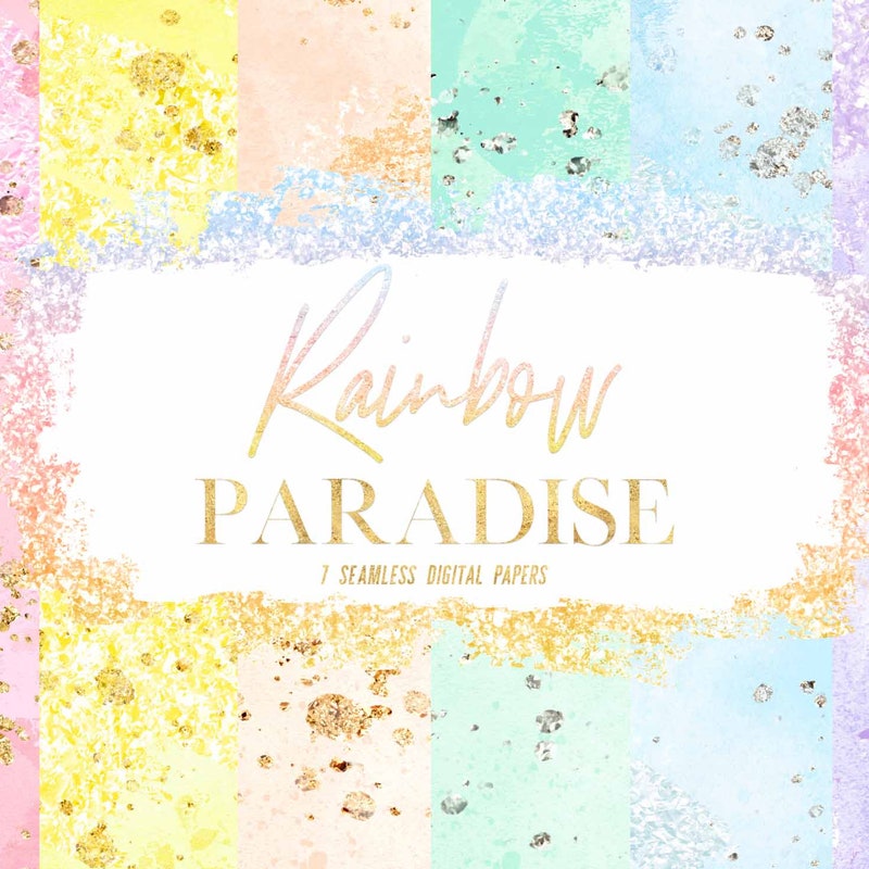 Pastel Rainbow Digital Paper - Etsy