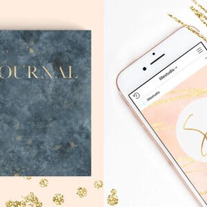 Midnight Navy Blue Watercolor Digital Paper - Abstract Blush Pink ...