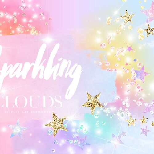 Pastel Rainbow Clipart Unicorn Watercolor Clip Art - Etsy