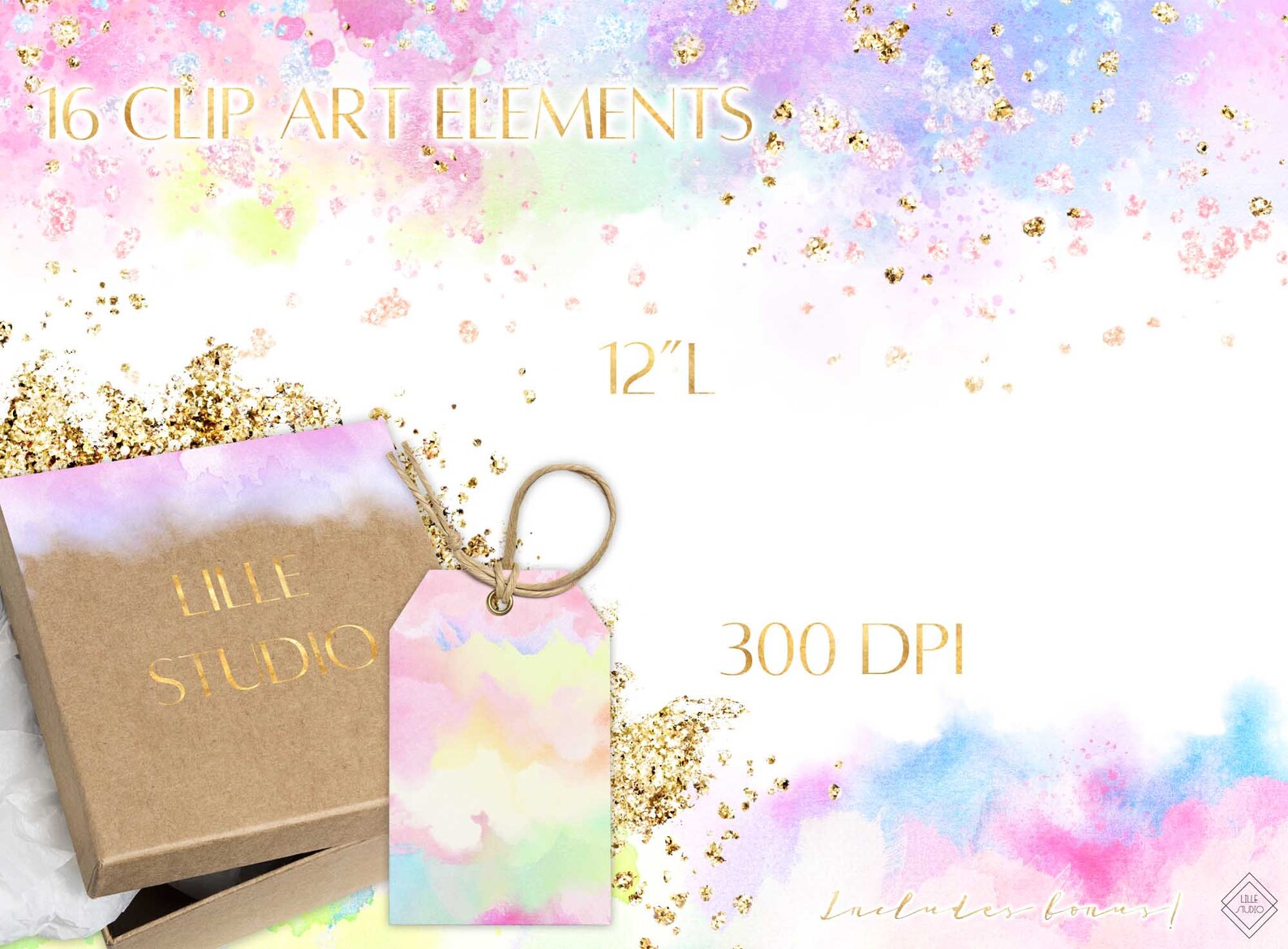 Colorful Watercolor Border Clipart PNG Rainbow Water Color - Etsy