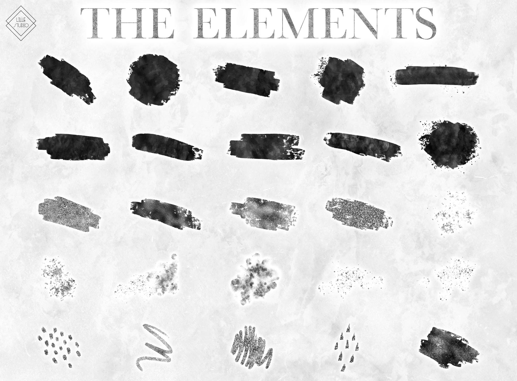 Black Watercolor Clipart Brush Strokes PNG Brush Stroke - Etsy