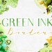 Green Watercolor Alcohol Ink Clipart Borders Emerald Border - Etsy