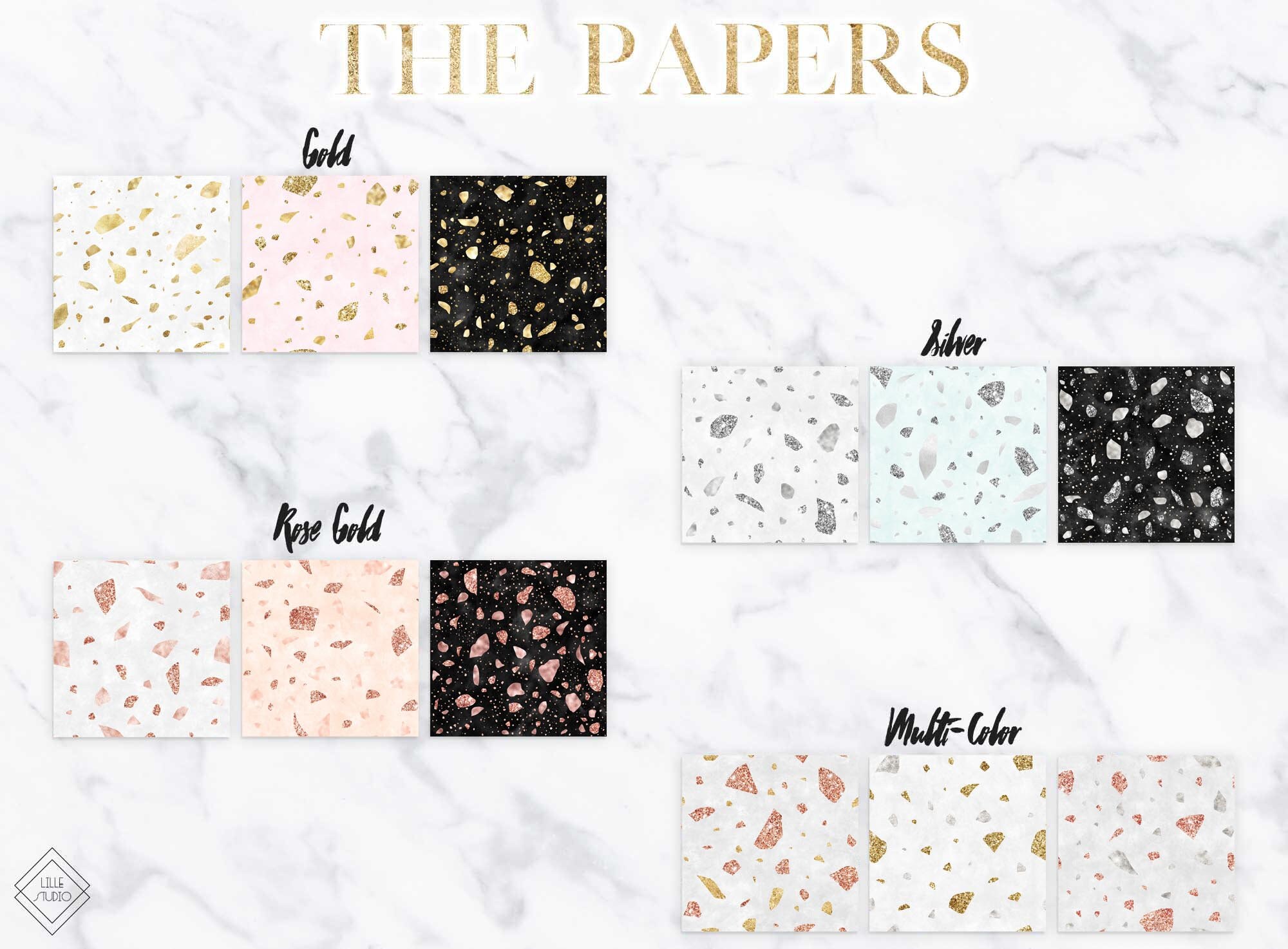 Abstract Terrazzo Seamless Digital Paper Luxe Chic Modern | Etsy