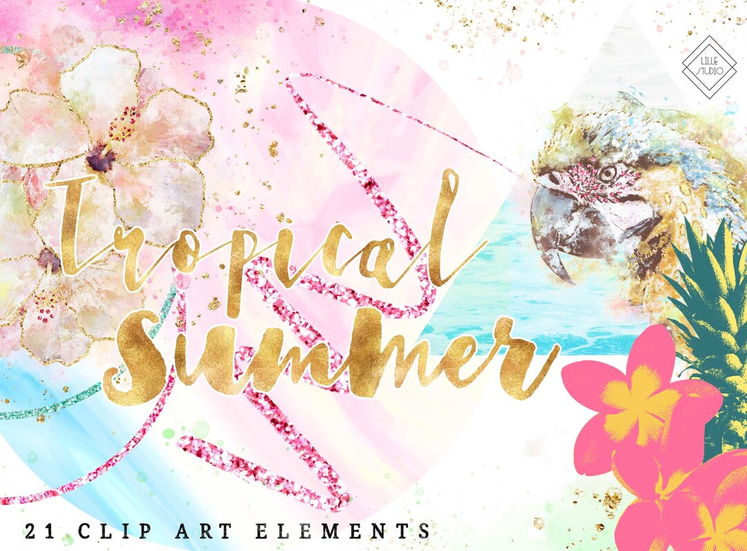Tropical Summer Travel Clipart - Wanderlust Boho Island Clip Art ...