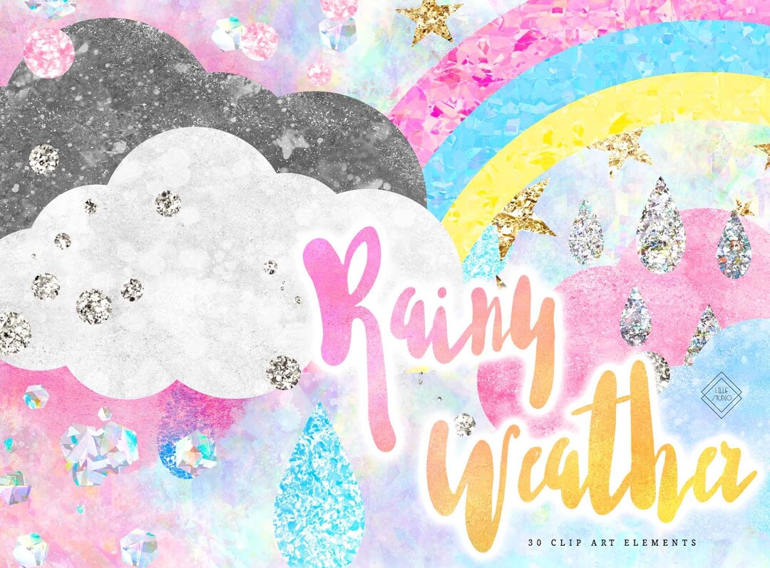 Weather Rain Cloud Clipart - Rainbow Rainy Day Clip Art - Storm Clouds ...