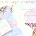 Pastel Rainbow Unicorn Clipart - Glitter Birthday Party Clip Art - Star ...