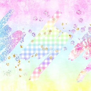 Pastel Rainbow Seamless Digital Paper - Watercolor Confetti Stripe ...