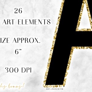 Black Gold Glitter Alphabet PNG - Sparkly Monogram Letter Clipart ...