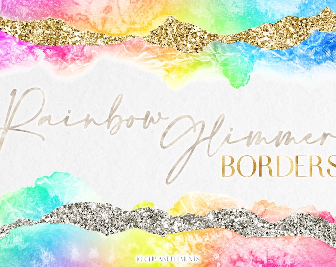 Watercolor Clipart Border - Rainbow Frame Clip Art Png Frame for ...