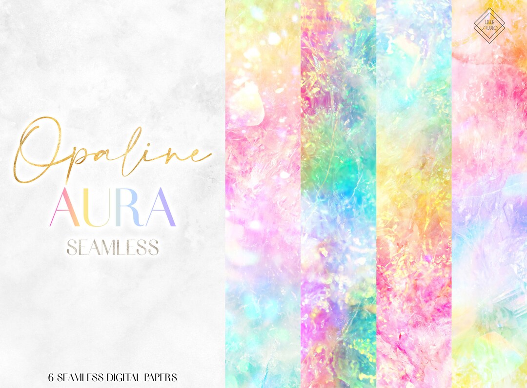 Opal Aura Crystal Seamless Pattern Background - Colorful Rainbow Vivid ...