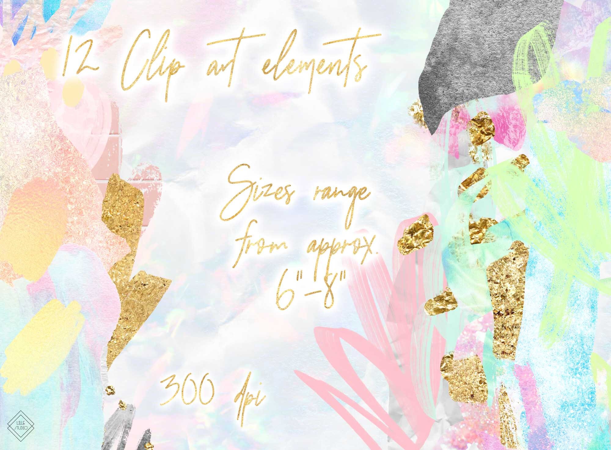 Watercolor Border Clipart: Colorful Rainbow Glitter Frames, Abstract ...