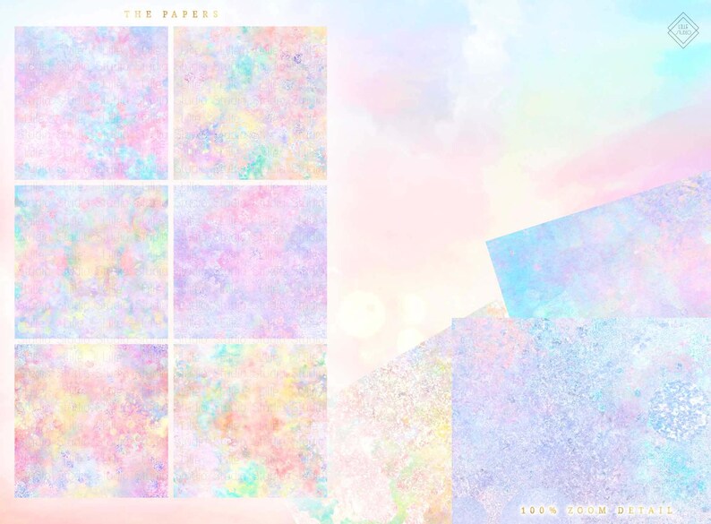 Pastel Rainbow Glitter Digital Paper Seamless Unicorn Color - Etsy