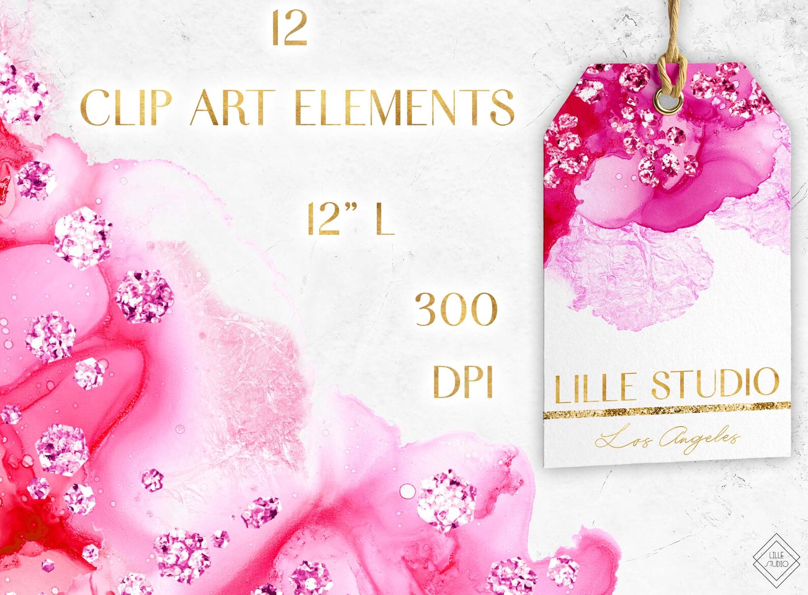 Pink Alcohol Ink Clipart Border Watercolor Borders Clip Art | Etsy