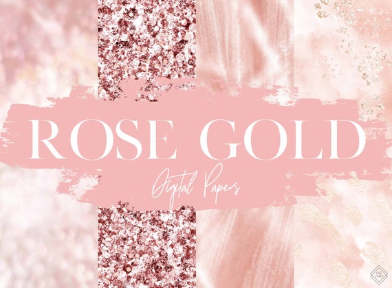 Glam Rose Gold Digital Paper Blush Pink Glitter Background - Etsy