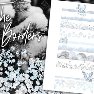 Winter Christmas Clipart Border - Snowflake Holiday Clip Art Frame ...