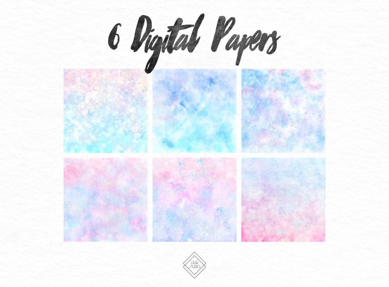Pastel Galaxy Digital Paper Rainbow Unicorn Digital Papers - Etsy