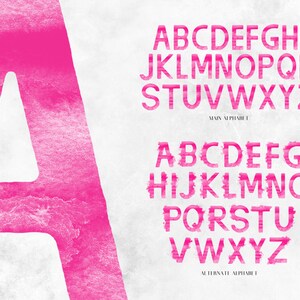 Hot Pink Watercolor Digital Alphabet - Water Color Letter PNG Clipart ...