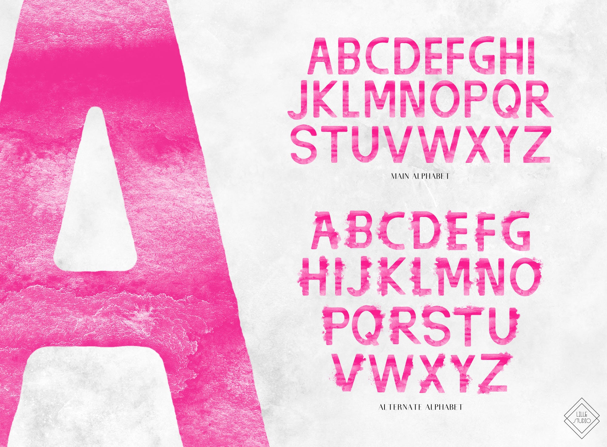 Hot Pink Watercolor Alphabet Clipart: PNG Monogram Letter Graphics ...