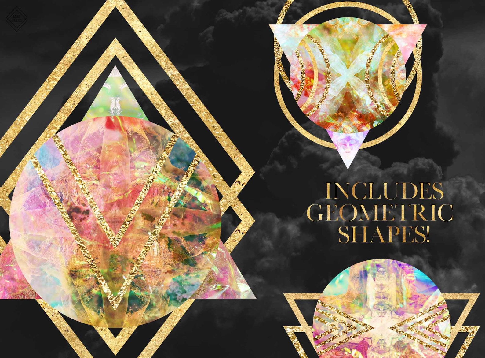 Cosmic Boho Border Clipart Geometric Galaxy Frame Clip Art | Etsy