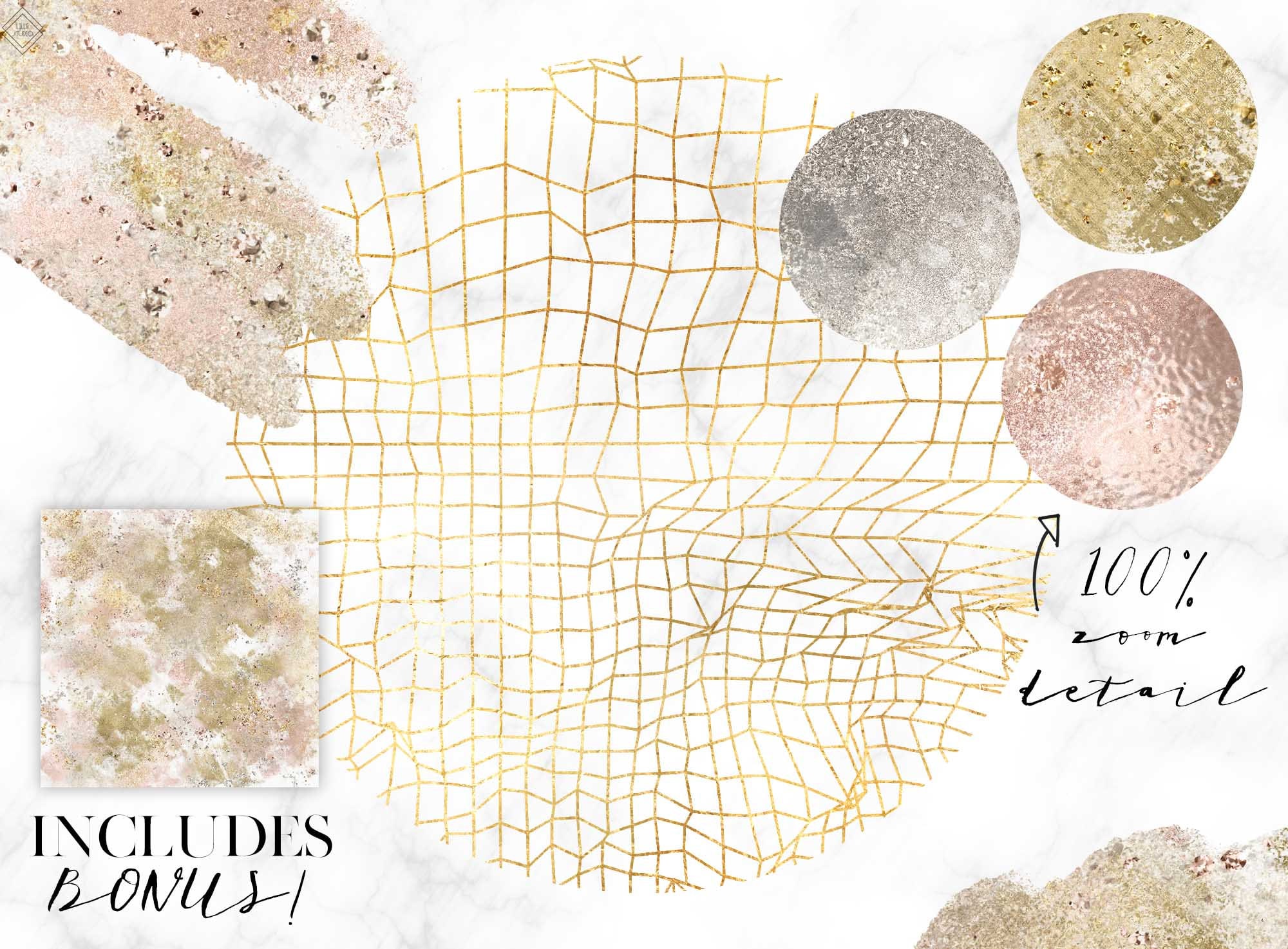 Luxury Rose Gold Silver Digital Paper Glam Watercolor - Etsy