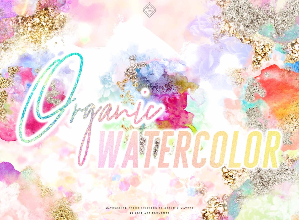 Rainbow Watercolor Brush Stroke Clipart Abstract Water Color | Etsy