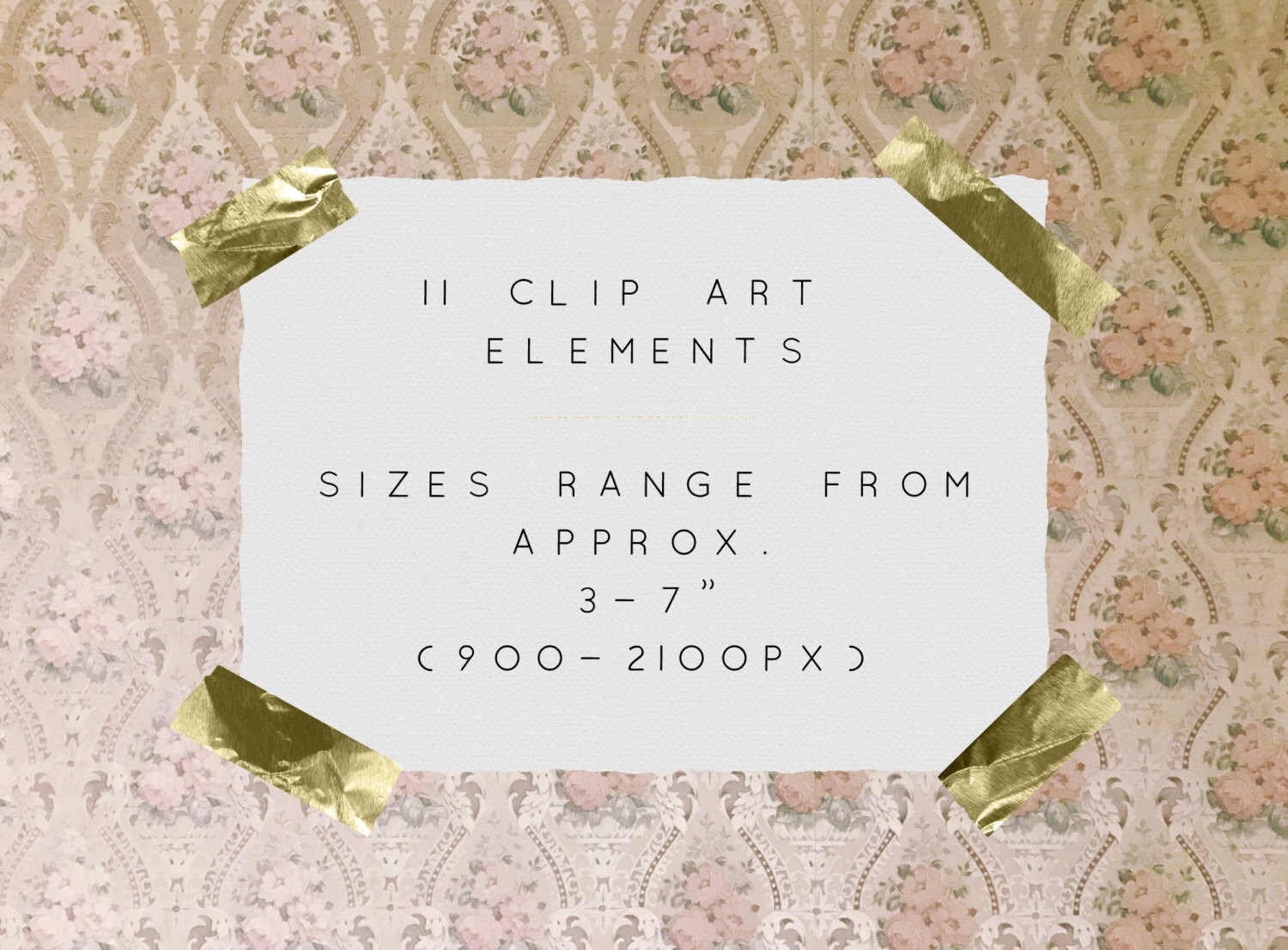 Gold Digital Washi Tape Clipart Clip Art Frame Graphics for | Etsy