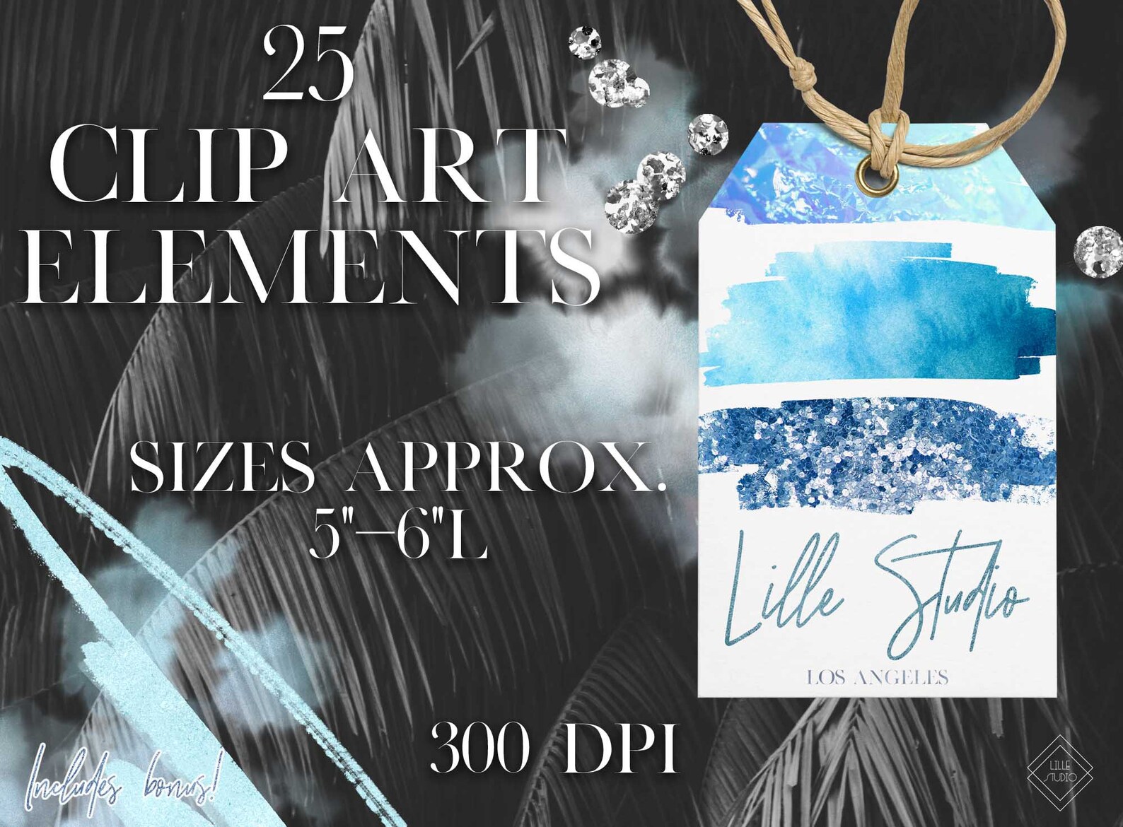 Blue Brush Strokes Clipart Navy Watercolor Stroke Clip Art | Etsy