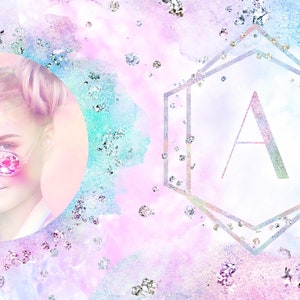 Pastel Rainbow Digital Frame Clipart - Geometric Abstract Glitter Clip ...