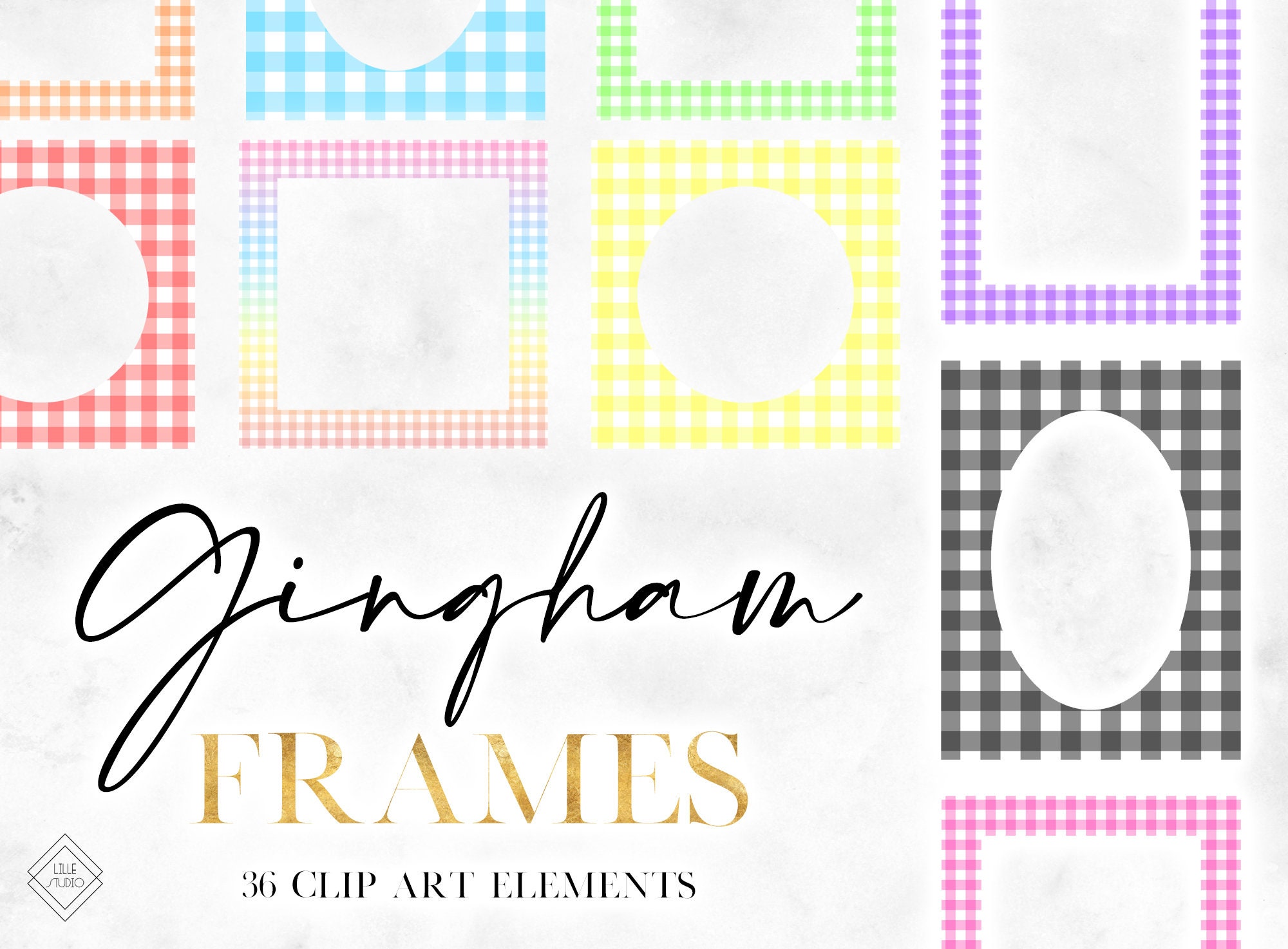 Gingham Border Clip Art
