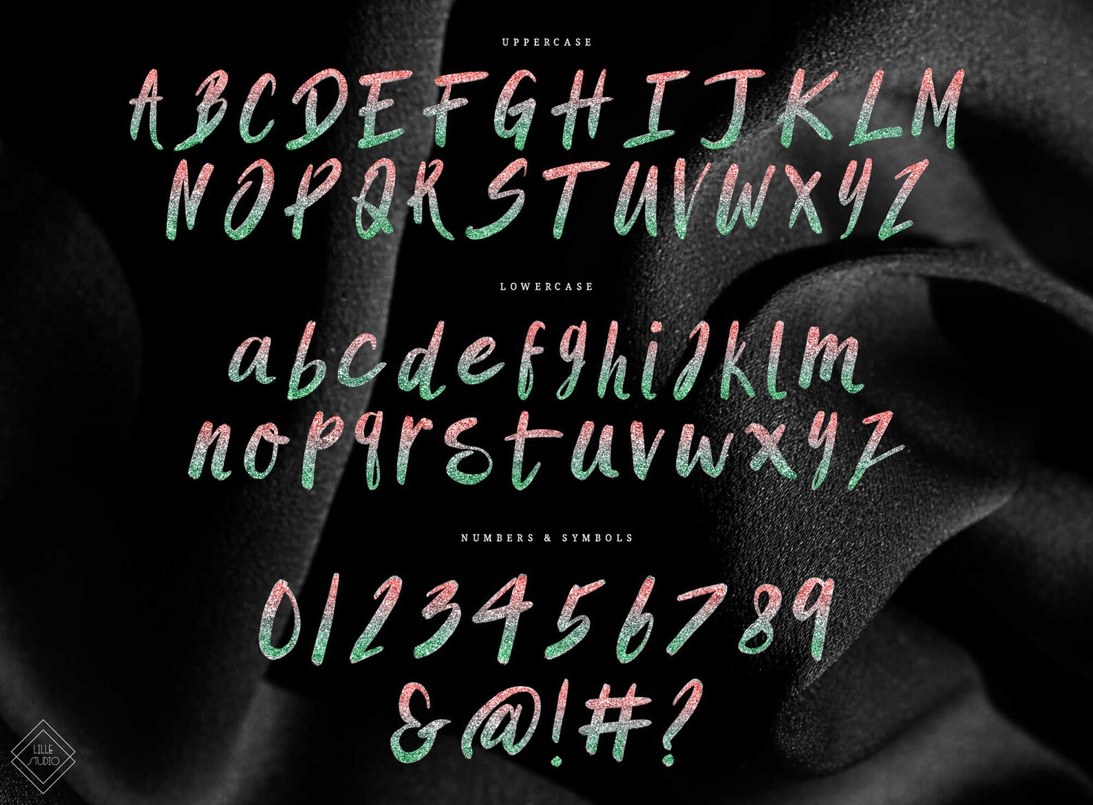 Christmas Glitter Alphabet Clipart: Red & Green PNG Monogram Letters ...