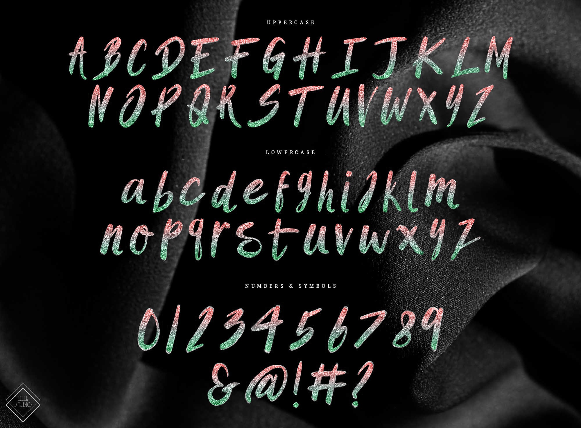 Christmas Glitter Alphabet Clipart: Red & Green PNG Monogram Letters ...