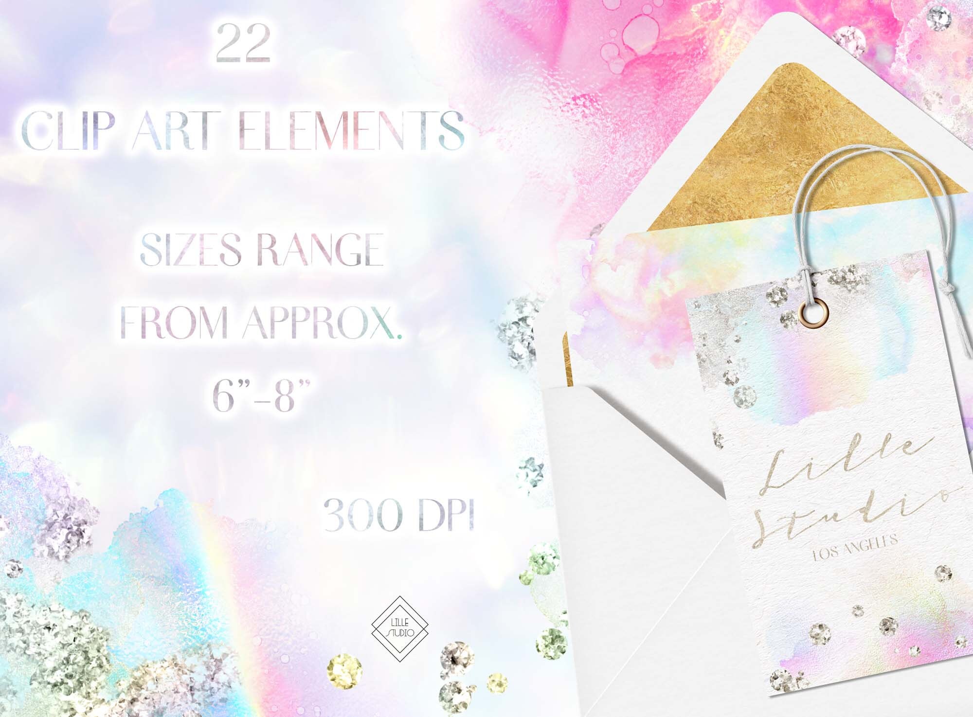 Pastel Rainbow Clipart Unicorn Watercolor Clip Art - Etsy