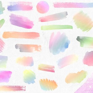 Pastel Rainbow Watercolor Clipart Brush Stroke - Water Color Strokes ...