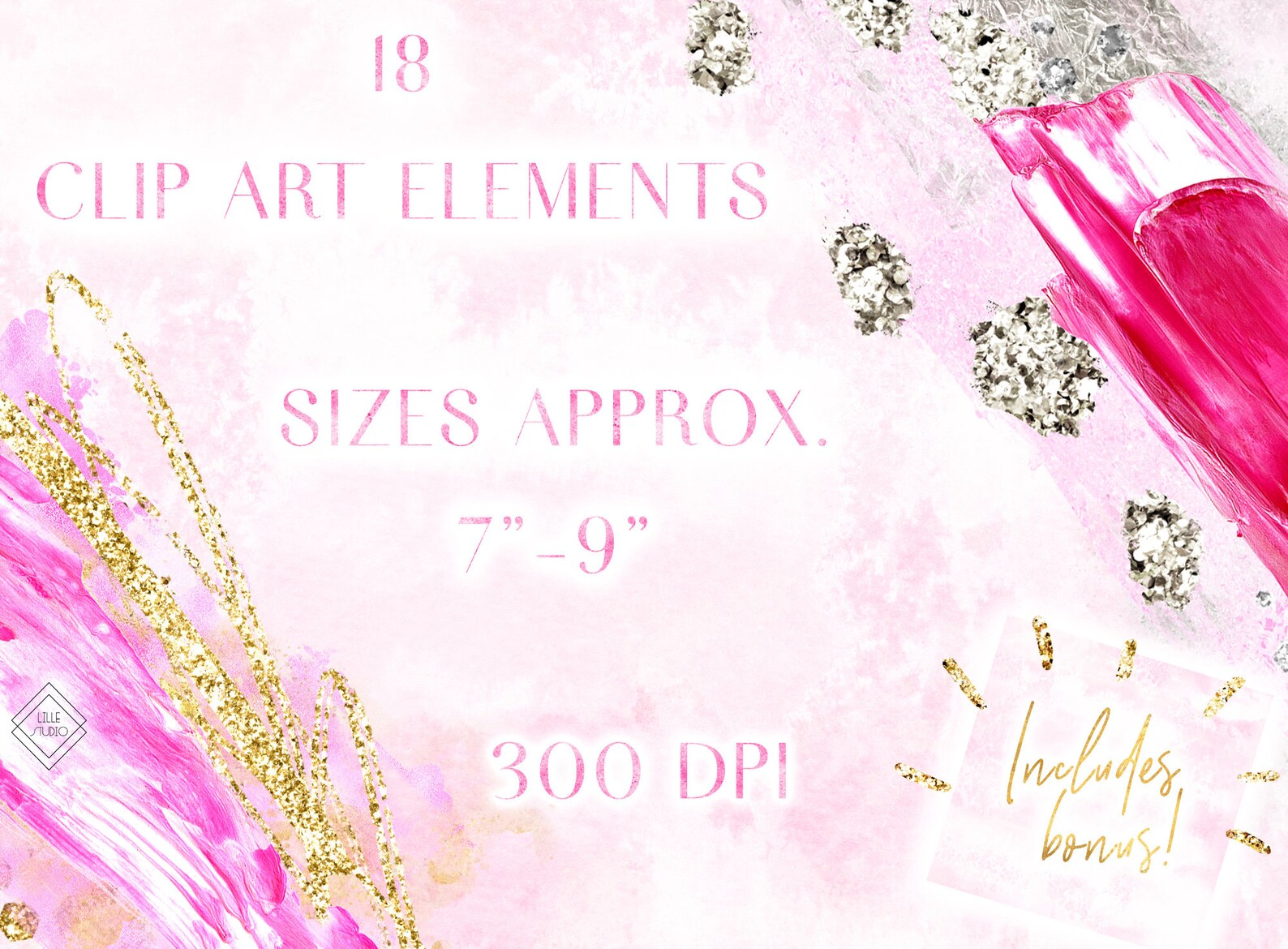 Metallic Pink Brush Stroke PNG Clipart Rose Gold Silver - Etsy