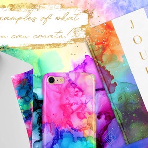 Rainbow Alcohol Ink Seamless Digital Paper Pattern - Colorful Abstract ...