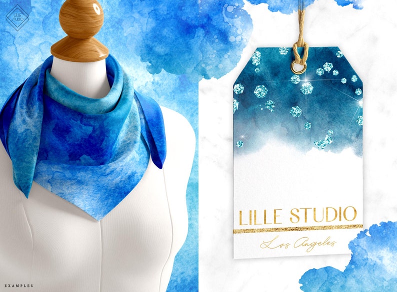 Seamless Blue Watercolor Digital Paper Pattern Aqua Navy - Etsy