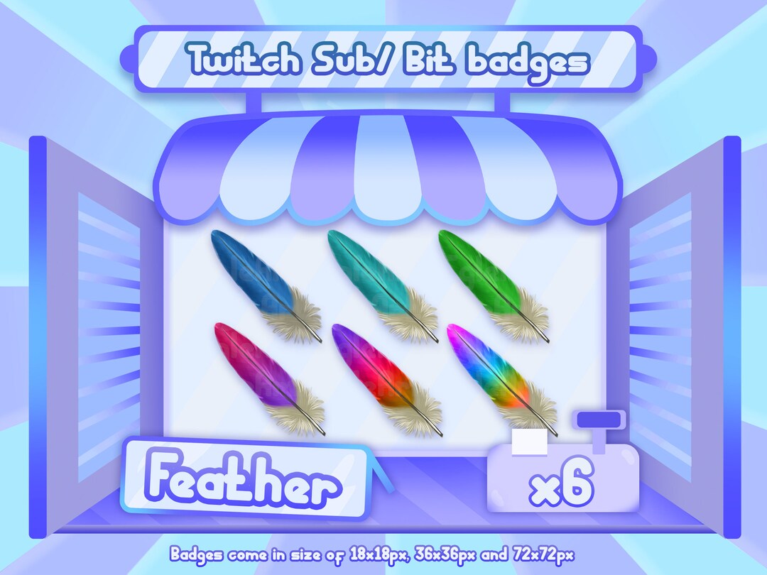 Feather Twitch Badges: Sub/bit Badges (6x Digital Download) - Etsy