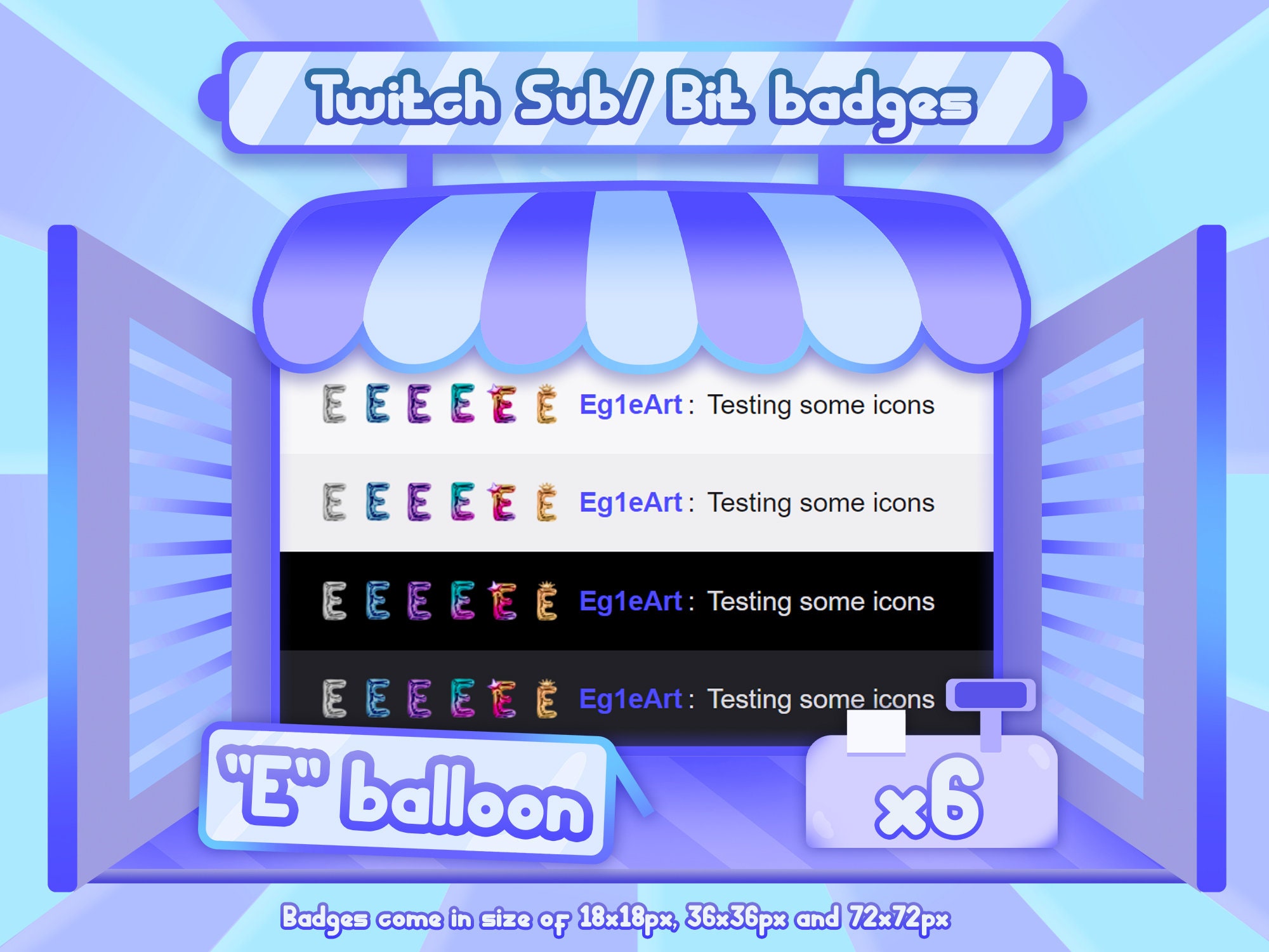 6 insignias de sub de Twitch / insignias de bit de Twitch - Etsy España