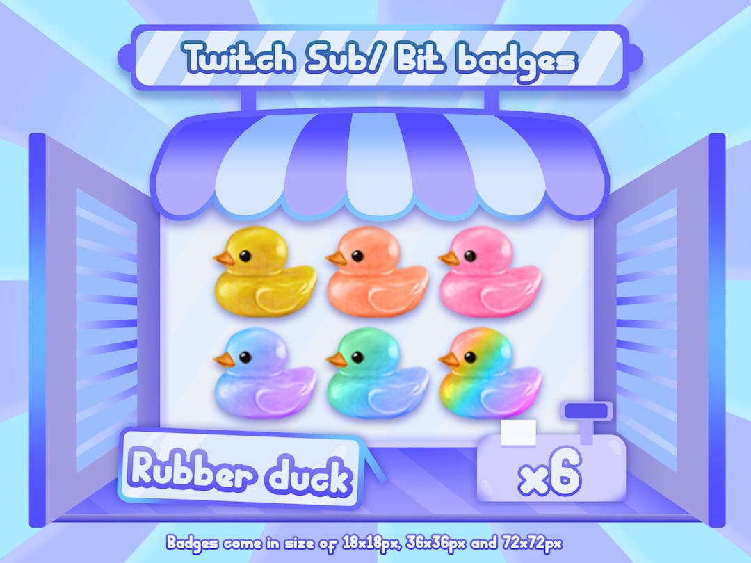 6 X Twitch Sub Badges / Twitch Bit Badges - Rubber Duck Badges - Etsy