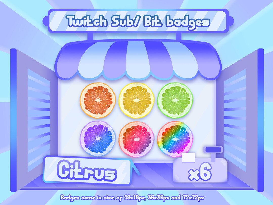 Citrus Fruit Twitch Badges: Lemon, Lime, Orange (6 Badges) - Etsy