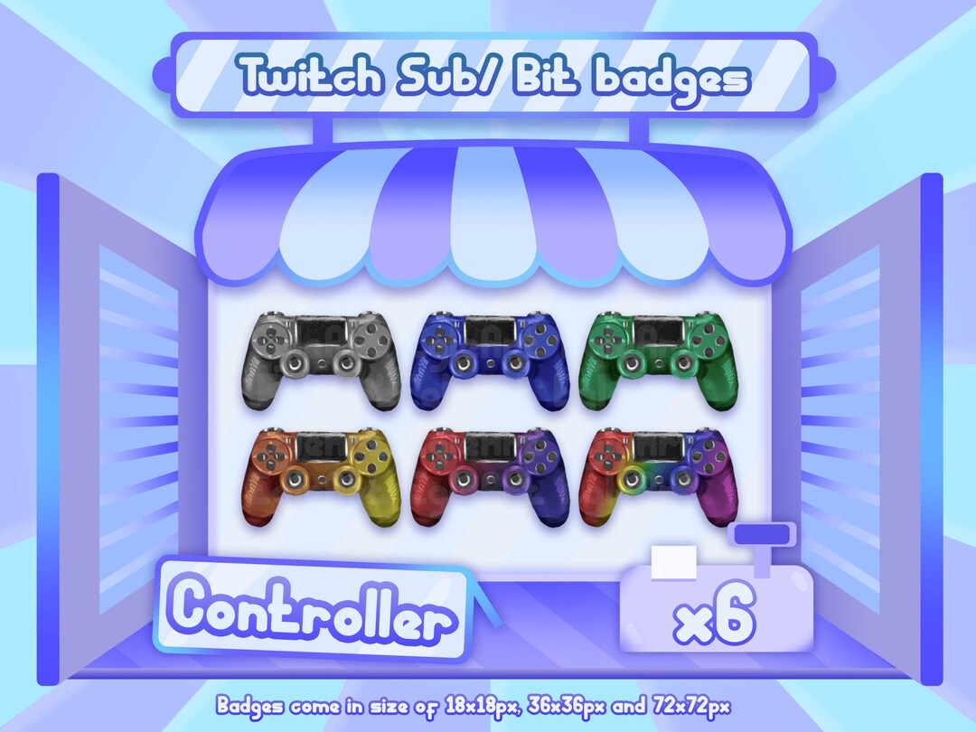 6 X Twitch Sub Badges / Twitch Bit Badges Controller Badges - Etsy