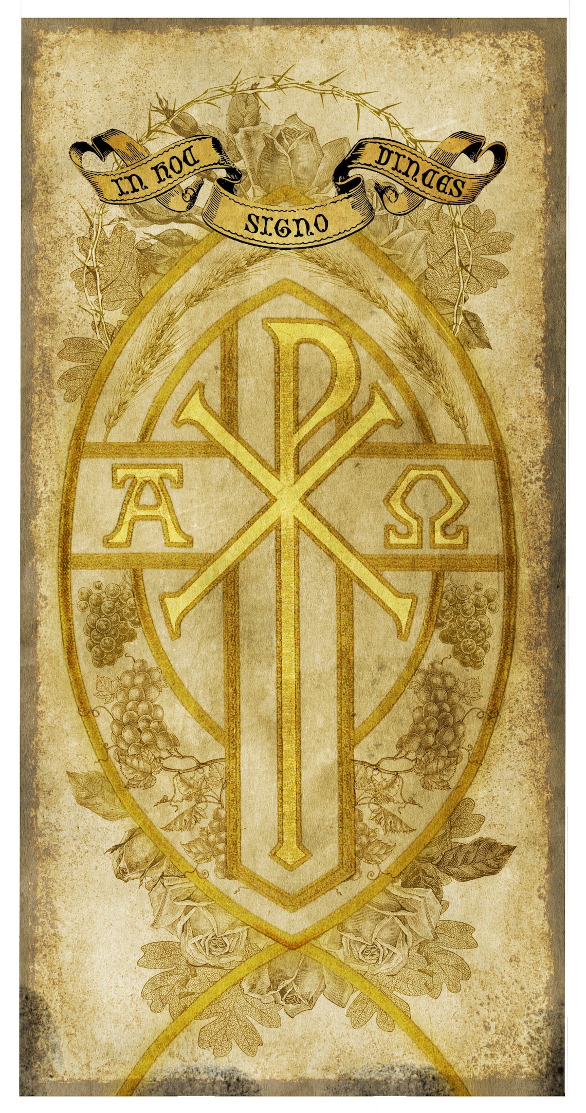 Chi Rho Christian Banner - Etsy