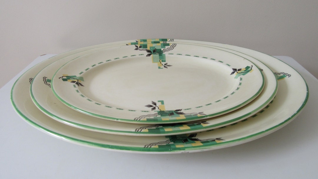 Vintage Gift. Set of Three Art Deco Palissy Serving Plates. Hand ...