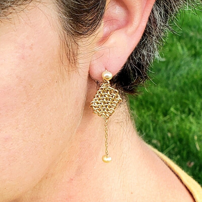 Chain Mail Earrings - Etsy