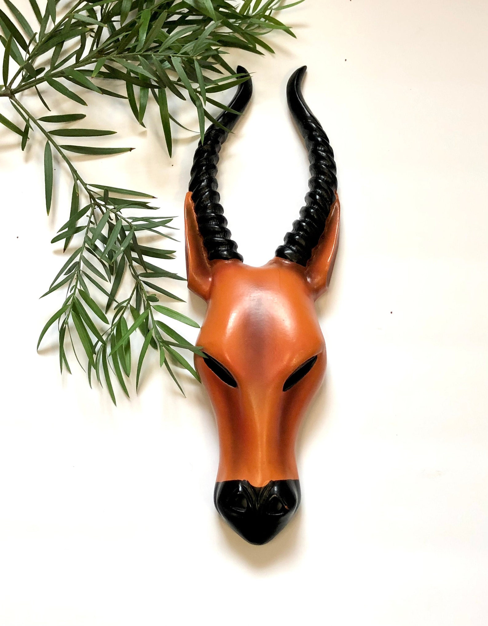 African Antelope Wall Mask Wall Masks Safari Decor African | Etsy