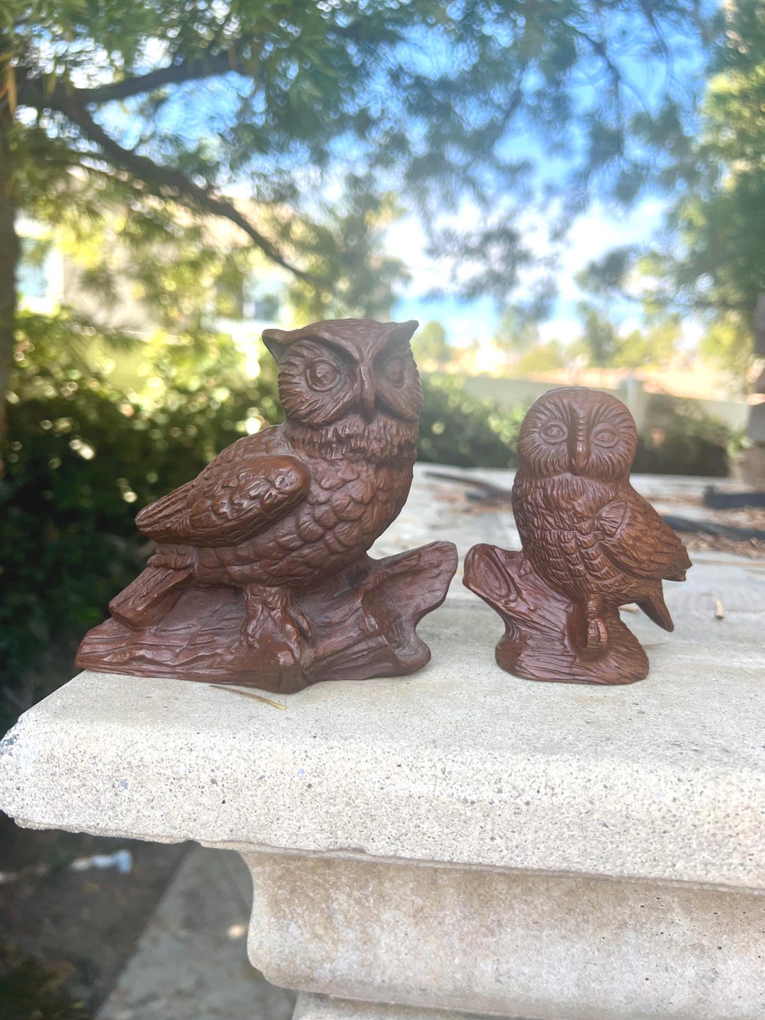 Set of 2 VINTAGE Red Mill Owl Figurines - Etsy